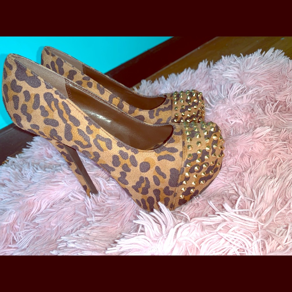 Cheetah Studded Heels - Gem